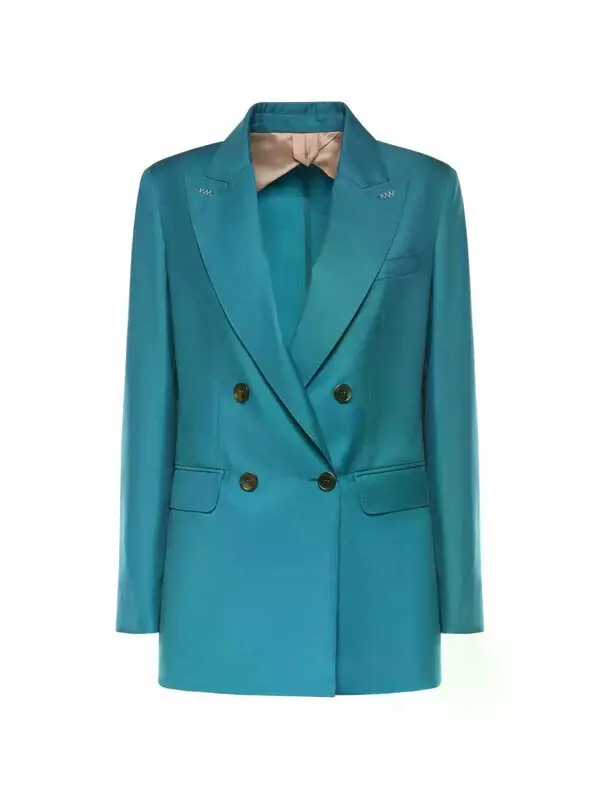 Max Mara Buttoned Double-breasted Blazer - Blue