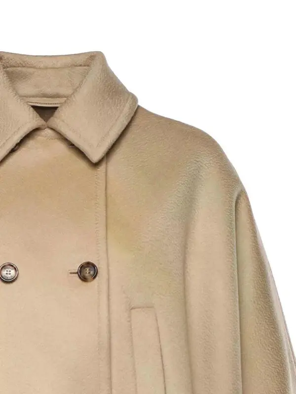 Max Mara Double-breasted Cashmere Cape - Neutrals