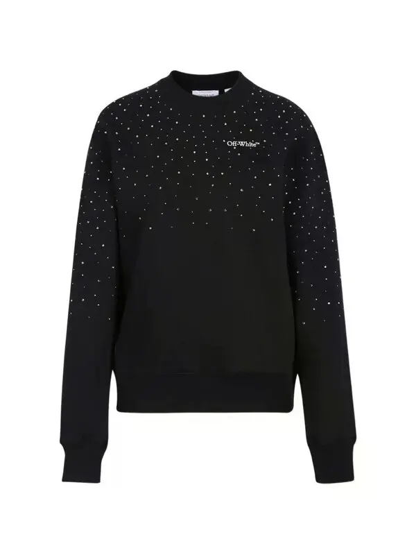 Off-White Embellished Round-neck Sweatshirt