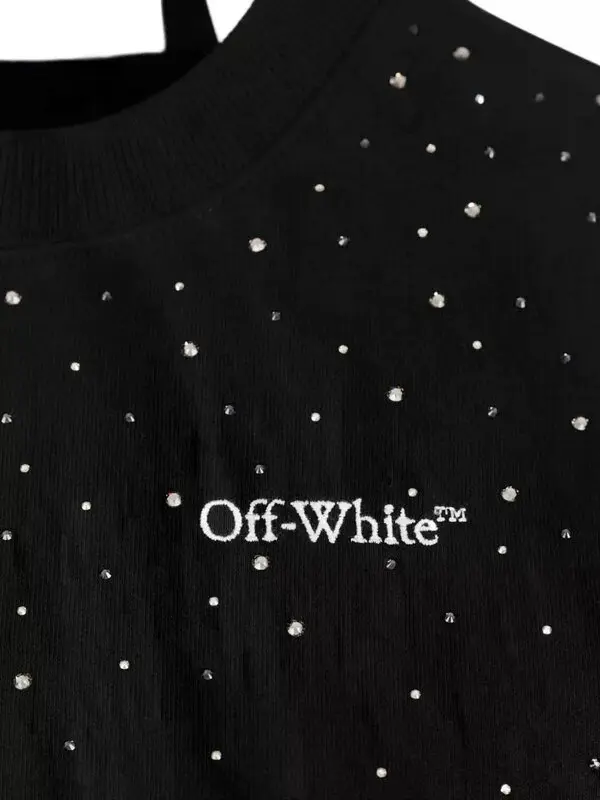 Off-White Embellished Round-neck Sweatshirt