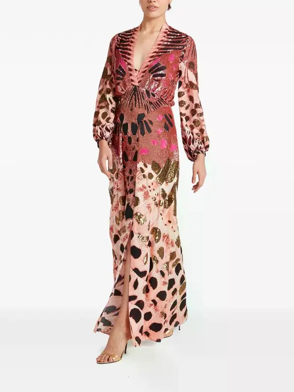TEMPERLEY LONDON Emperor Sequin Print Gown - Pink