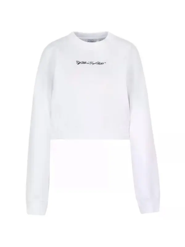 Off-White Graphic Cotton Sweatshirt - White