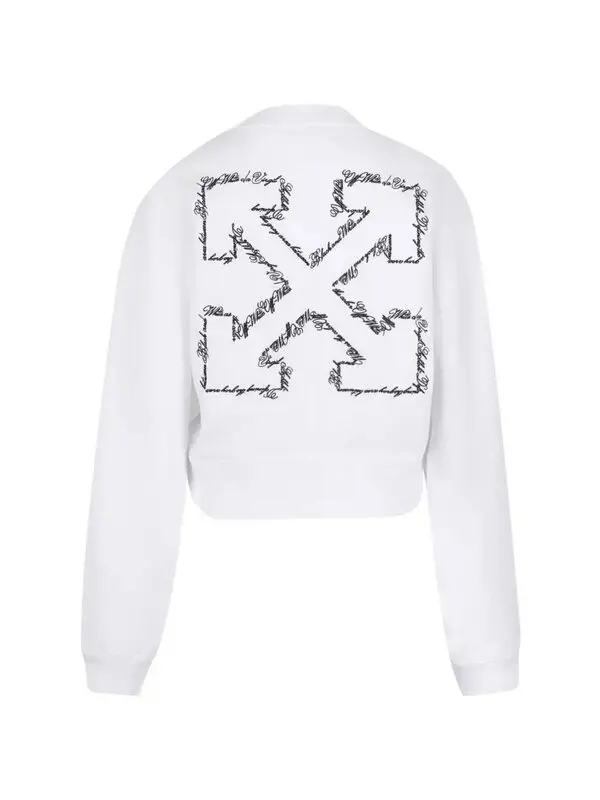 Off-White Graphic Cotton Sweatshirt - White