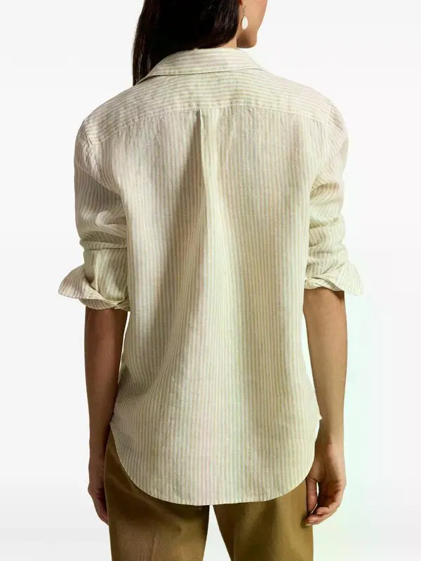 Polo Ralph Lauren Classic Fit Striped Linen Shirt - Neutrals