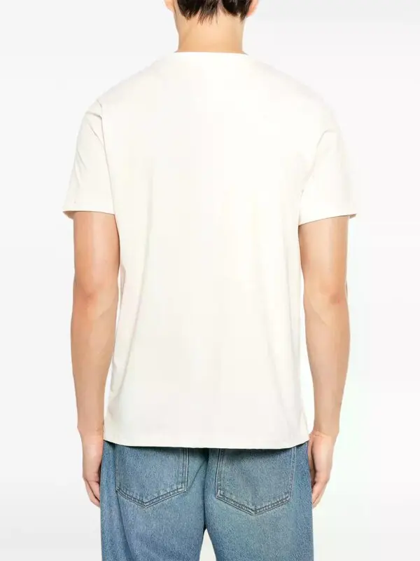 AGNES B. Logo-print Round Neck T-shirt - Neutrals