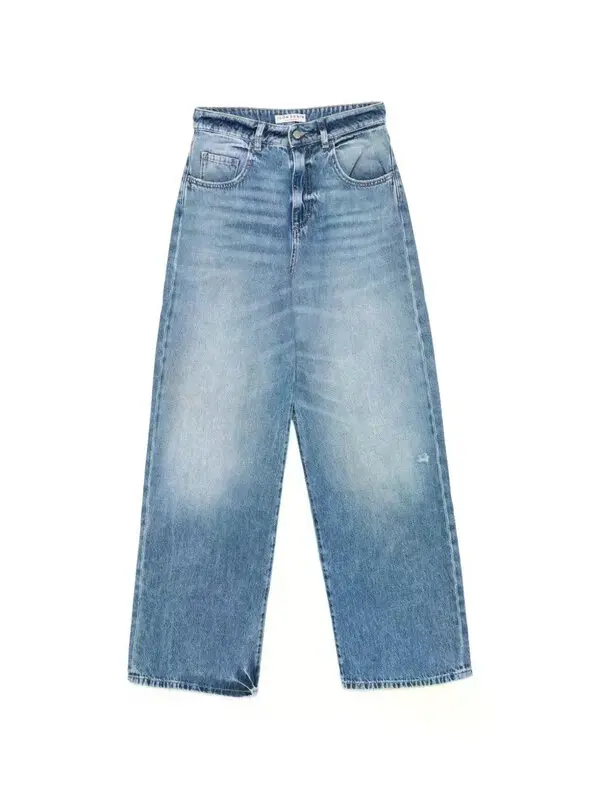 ICON DENIM LOS ANGELES Poppy Distressed Wide Leg Jeans