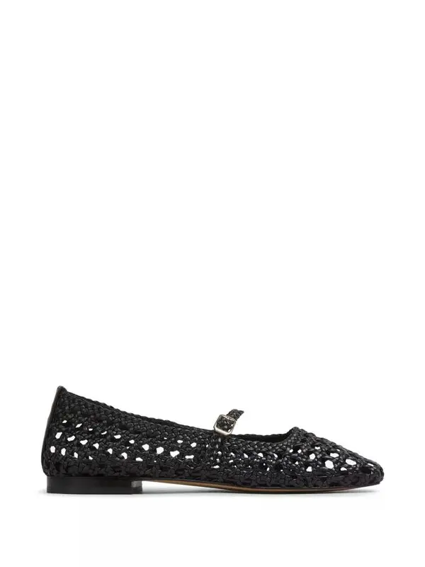 SOULIERS MARTINEZ Woven Mary-jane Flats - Black