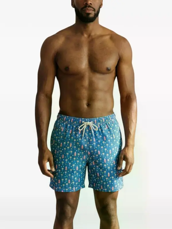 MC2 SAINT BARTH Printed Swim Shorts - Blue