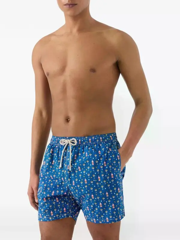 MC2 SAINT BARTH Printed Swim Shorts - Blue