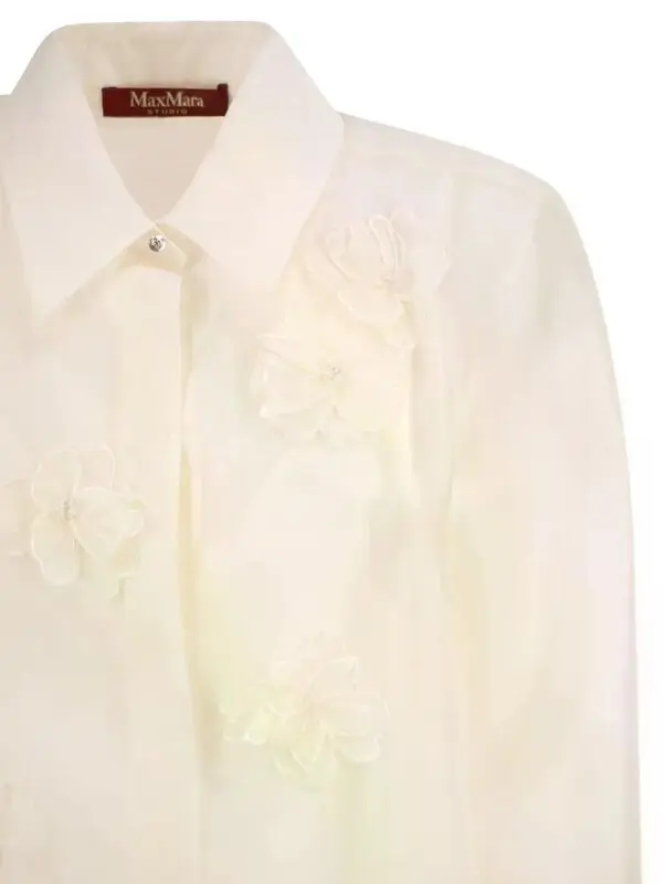 Max Mara Embroidered Floral Silk Shirt