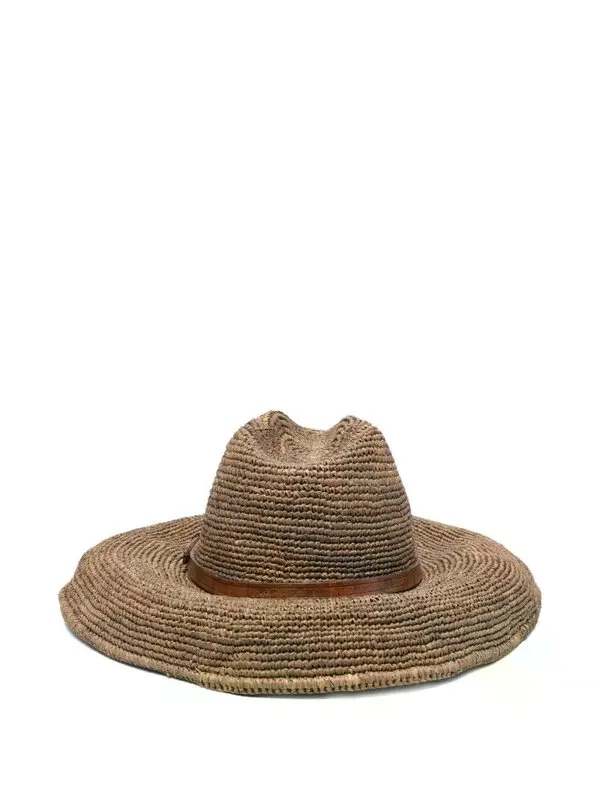 IBELIV Raffia Wide Brim Hat - Brown