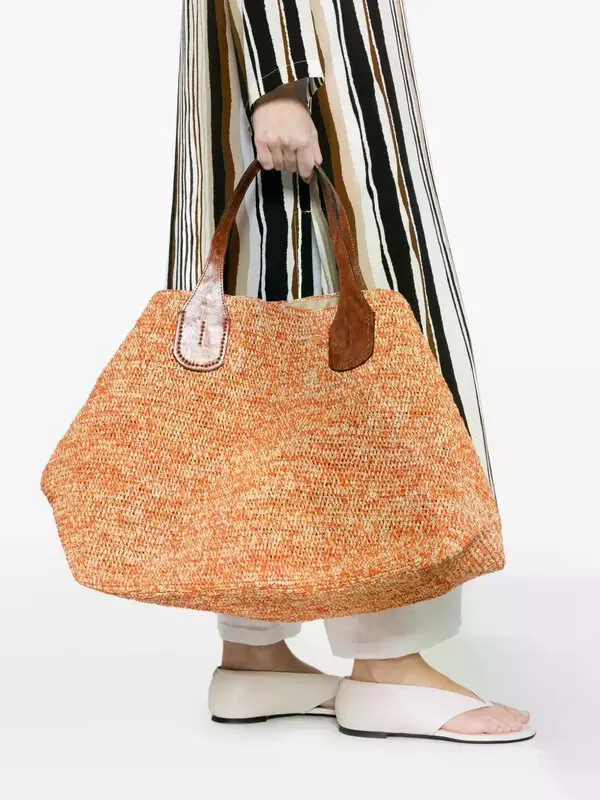 IBELIV Raffia Tote Bag - Orange