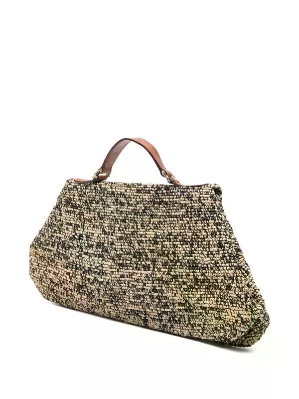 IBELIV Lahady Raffia Top Handle Tote - Black