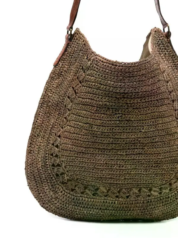 IBELIV Raffia Top Handle Tote Bag - Brown