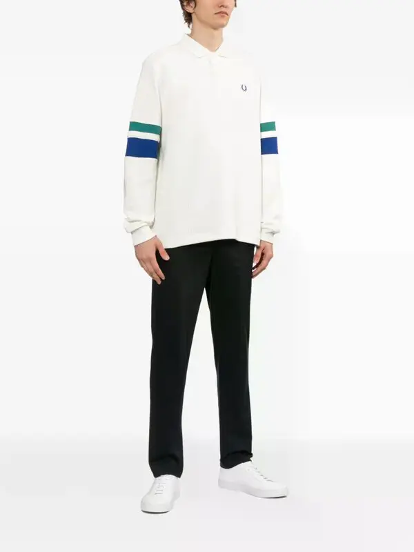 Fred Perry Logo-embroidered Long-sleeve Polo Shirt