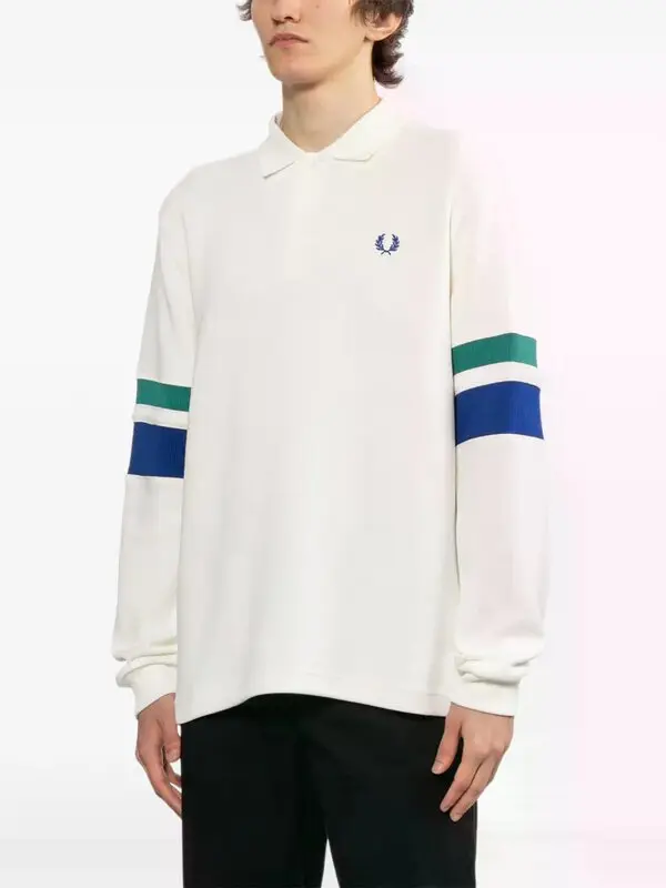 Fred Perry Logo-embroidered Long-sleeve Polo Shirt