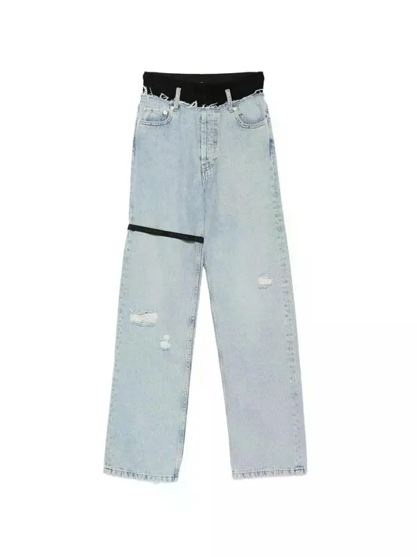 ALAINPAUL Distressed Jeans With Strap - Blue