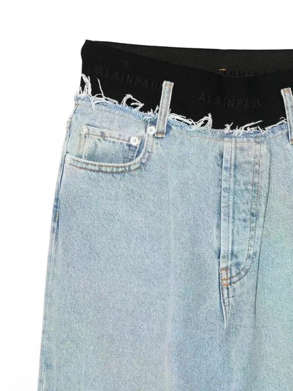 ALAINPAUL Distressed Jeans With Strap - Blue