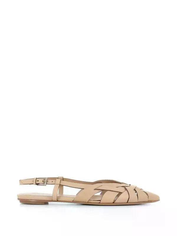 DEL CARLO Woven Strap Flat Pumps - Neutrals