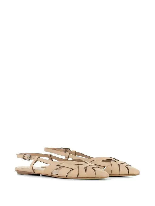 DEL CARLO Woven Strap Flat Pumps - Neutrals