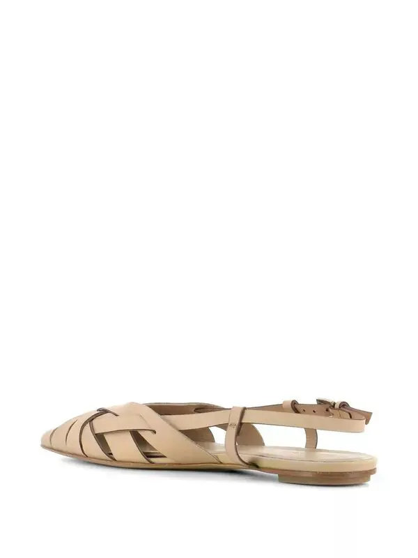 DEL CARLO Woven Strap Flat Pumps - Neutrals