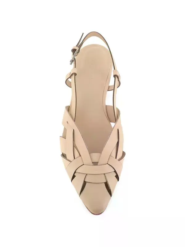 DEL CARLO Woven Strap Flat Pumps - Neutrals