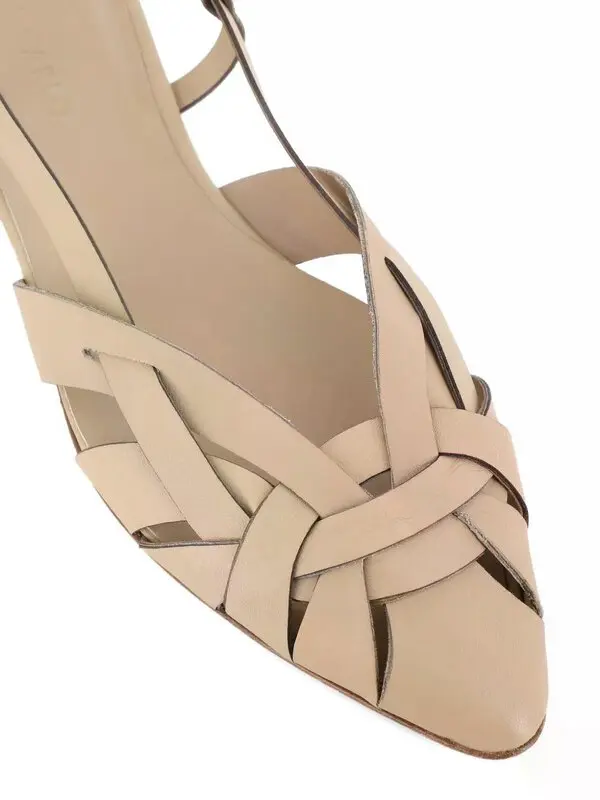 DEL CARLO Woven Strap Flat Pumps - Neutrals