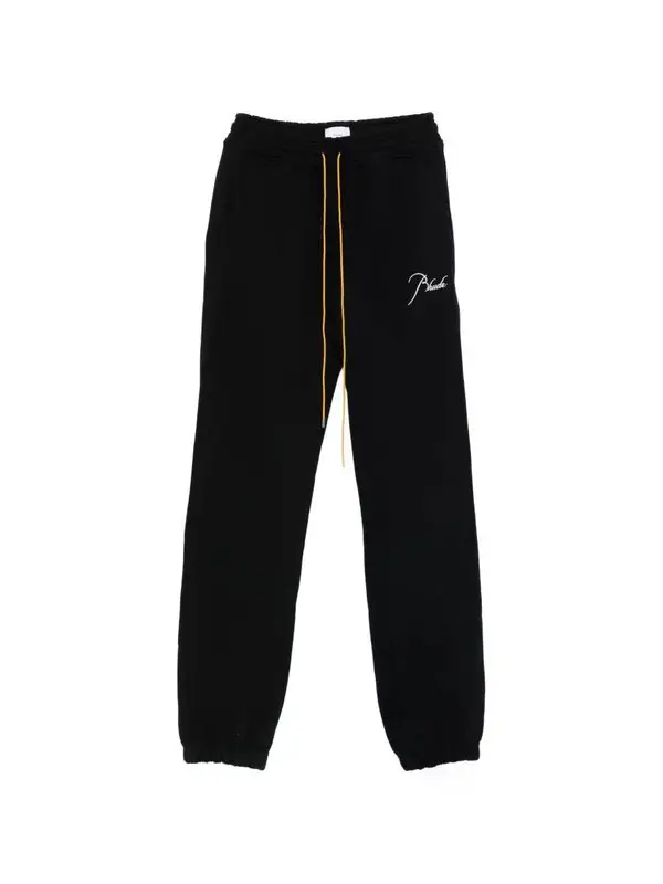 Rhude Drawstring Script Logo Trousers - Black