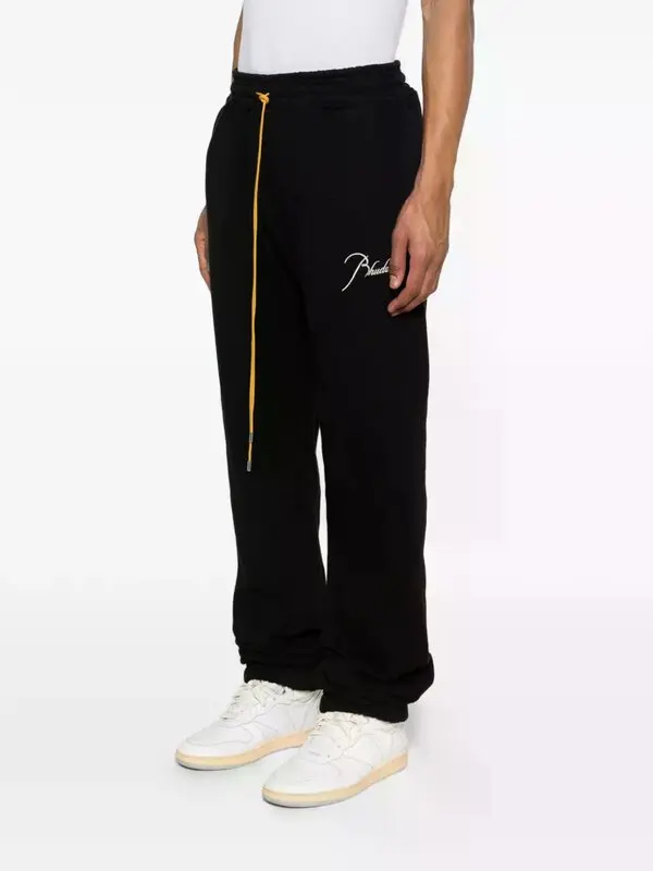 Rhude Drawstring Script Logo Trousers - Black