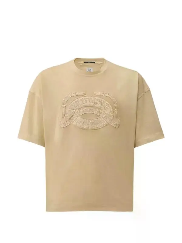 C.P. COMPANY 20/1 Jersey Short Sleeve Boxy Logo T-shirt - Neutrals