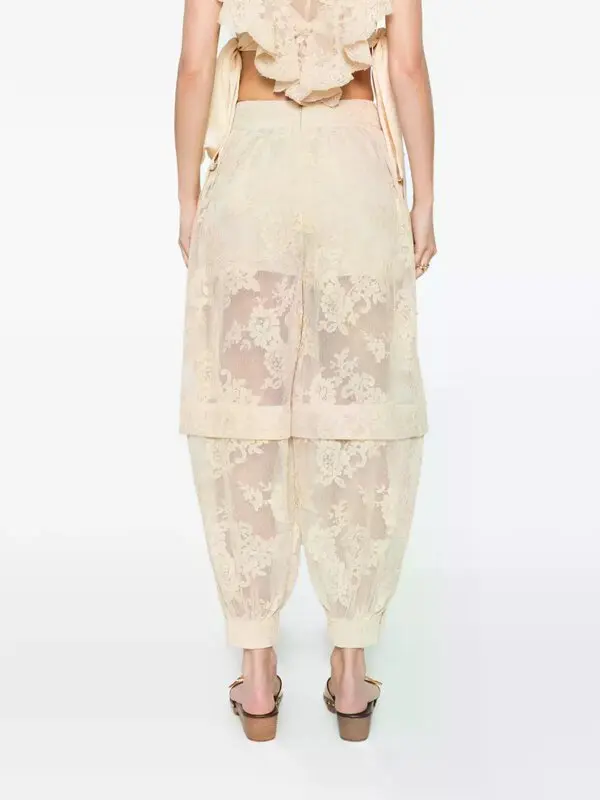 Zimmermann Lace Floral Trousers - Neutrals