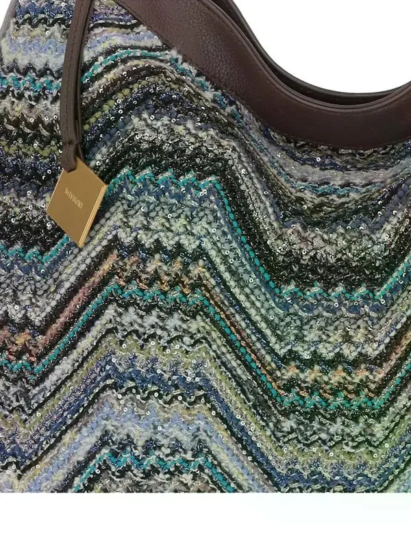 Missoni Zigzag Pattern Shoulder Bag - Blue