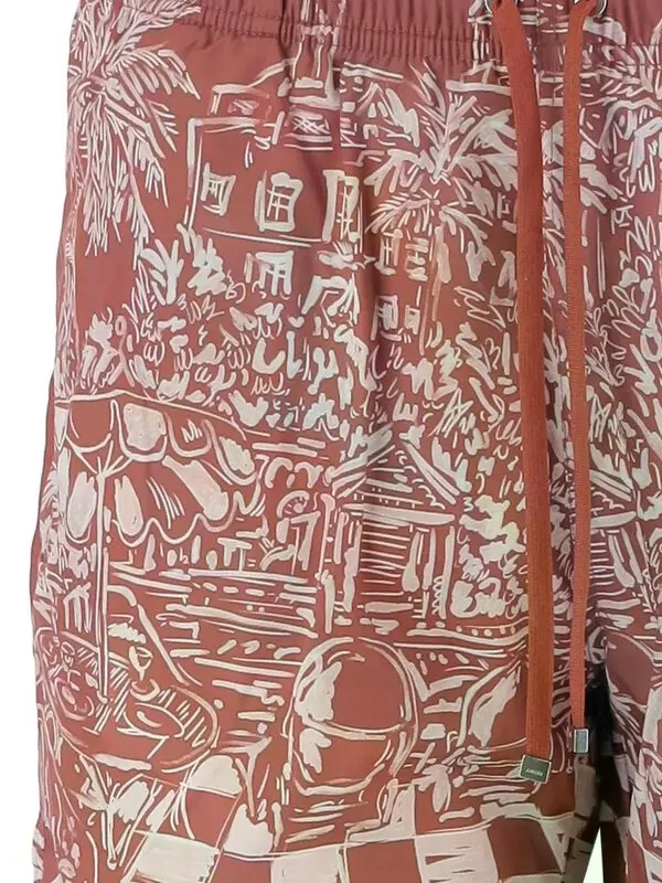 Amiri All-over Print Swim Shorts - Brown