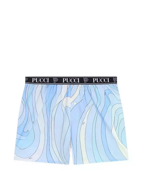 Emilio Pucci Marmo-print Boxer Shorts - Blue