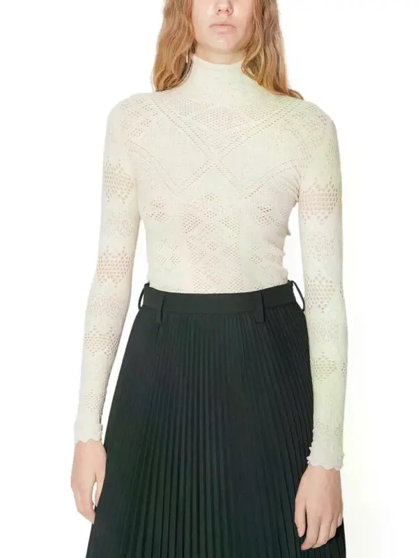 Beautiful People Lace Turtleneck Top