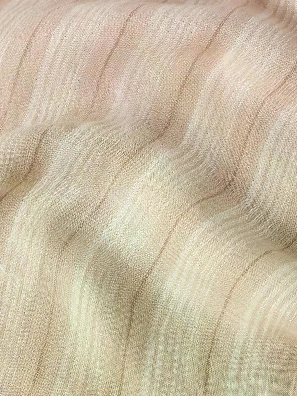 Brunello Cucinelli Linen Scarf With Sparkling Regimental Stripes