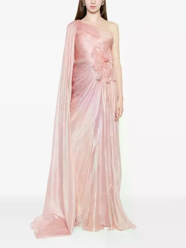 IRIS SERBAN Draped One Shoulder Dress - Pink