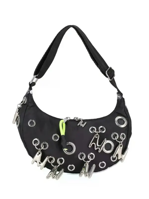 MSGM Eyelet Charm Shoulder Bag - Black