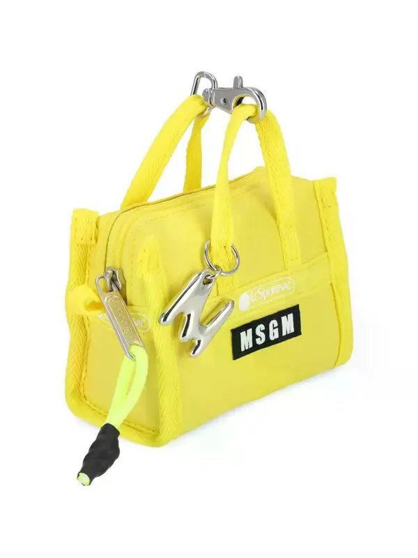 MSGM Logo Plaque Top Handle Tote Bag - Yellow