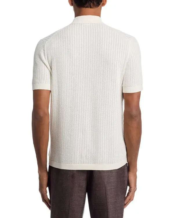 Theory Cable Knit Polo Shirt - White