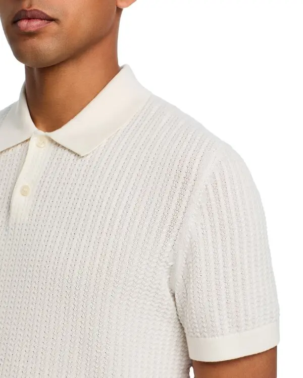 Theory Cable Knit Polo Shirt - White