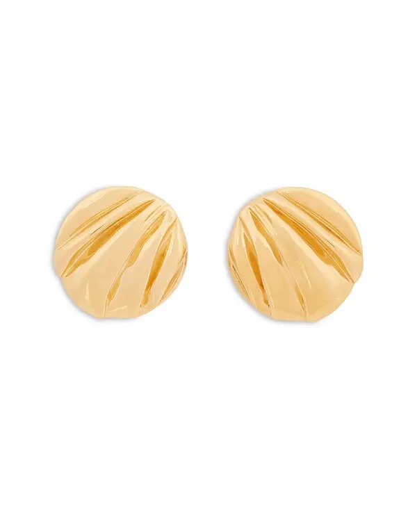 Chloé Pleats Stud Earrings - Vintage Gold