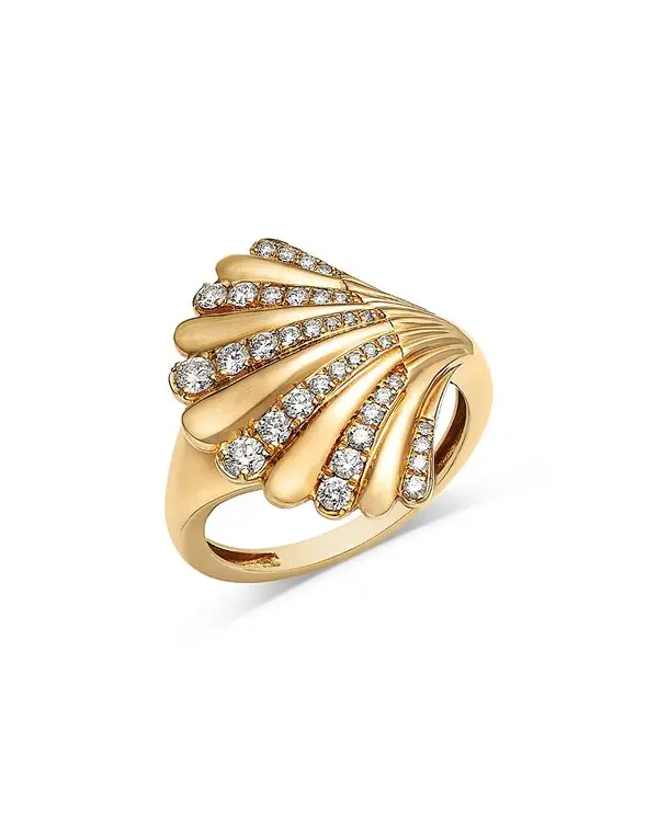 Bloomingdale'S 14k Yellow Diamond Shell Ring - Gold