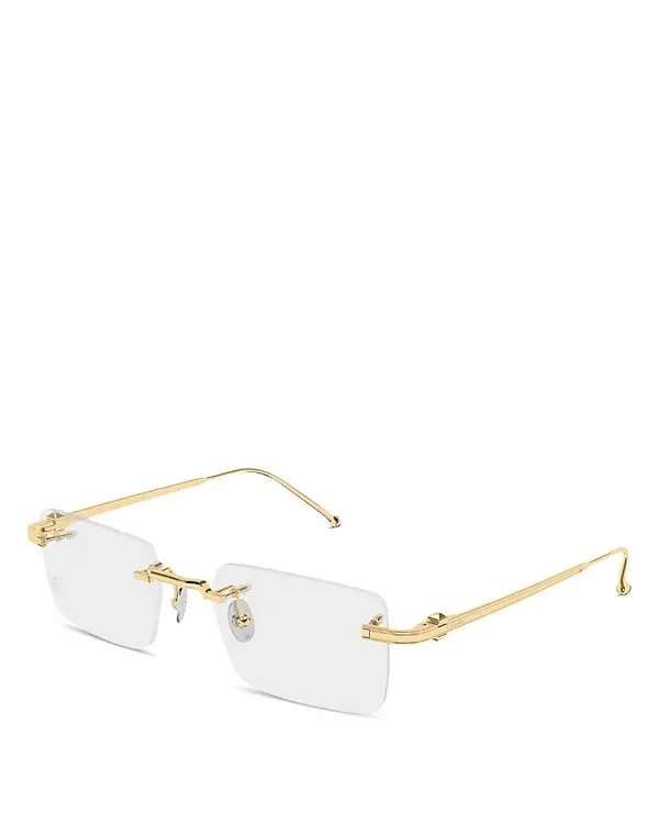 CARTIER Squared Rimless Optical Glasses, 52mm - Gold/grey