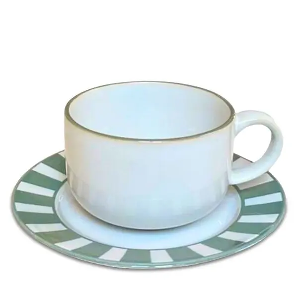 THE LINO Essentials Cup And Saucer Set Of 4 - Green