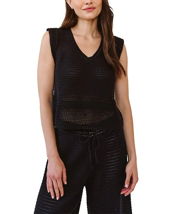 Bella Dahl V-neck Crocheted Top
