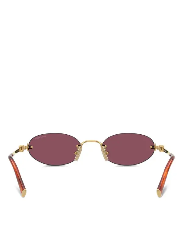 Miu Miu Oval Sunglasses, 51mm - Gold