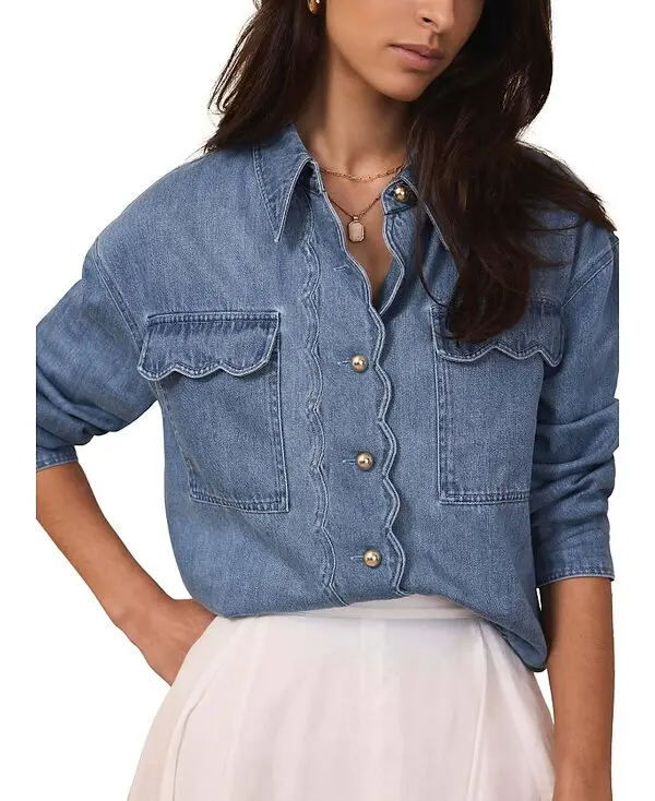 Mint Velvet Denim Scallop Shirt