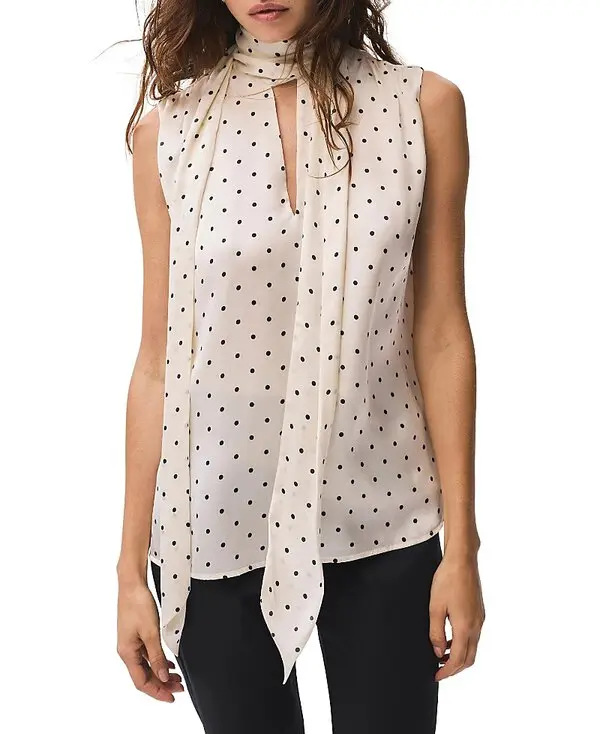 Mint Velvet Polka Dot Tie Neck Top