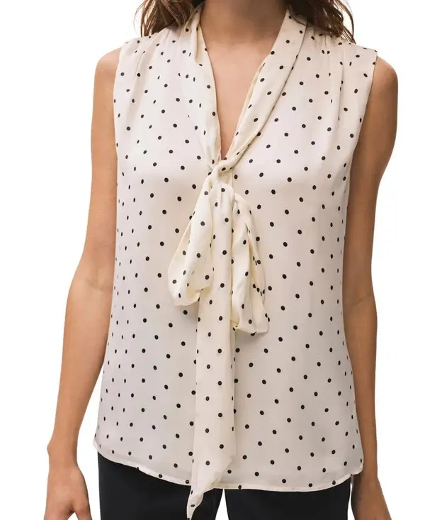 Mint Velvet Polka Dot Tie Neck Top